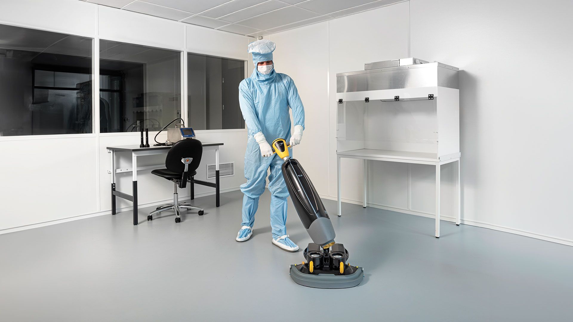 World’s-first battery-powered cleanroom floor cleaning range: the SAFE ...